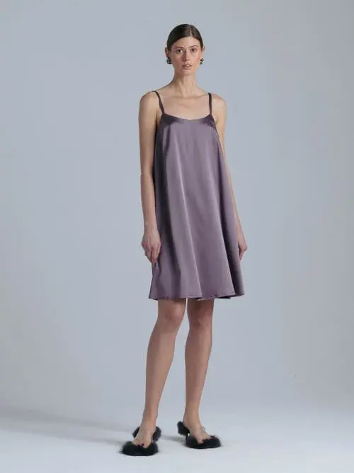 ALAS Aphrodite Silk Midi Dress - Noble Purple