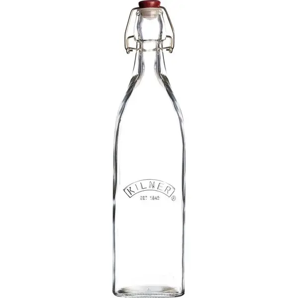 KILNER Square Swing Top Bottle - Clear