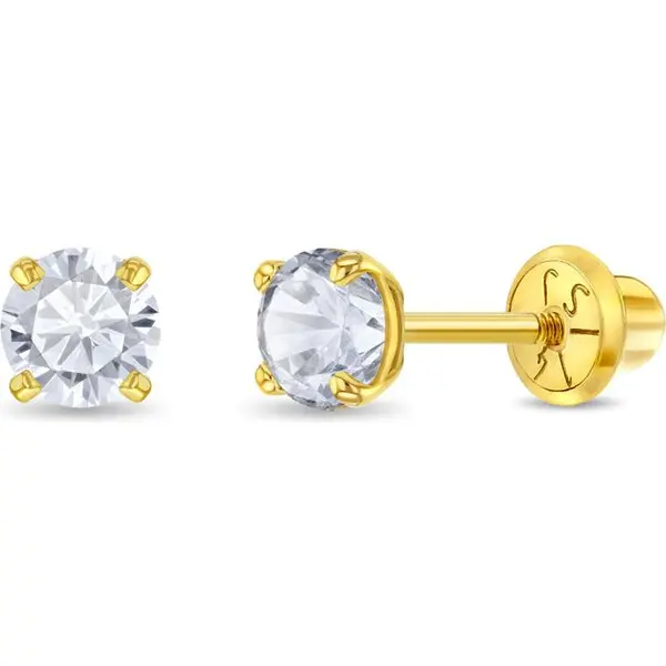 IN SEASON JEWELRY 14k Yellow Gold Simulated Birthstone Earrings - April