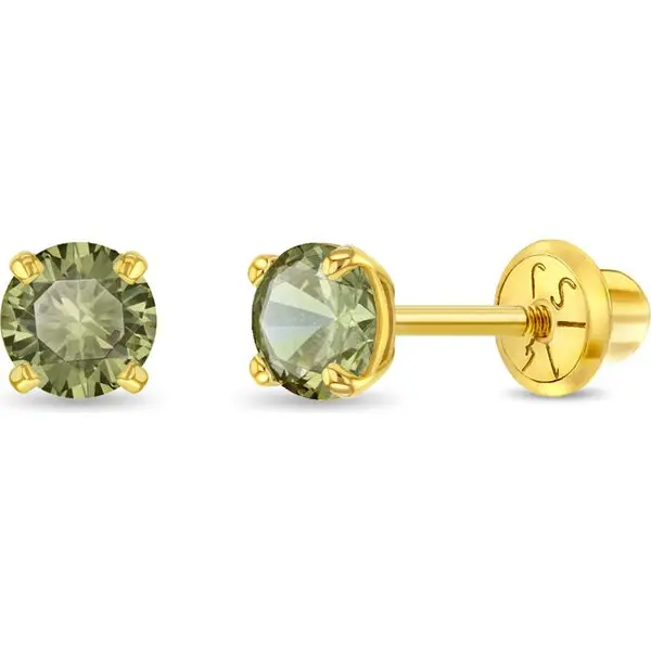 IN SEASON JEWELRY 14k Yellow Gold Simulated Birthstone Earrings - August