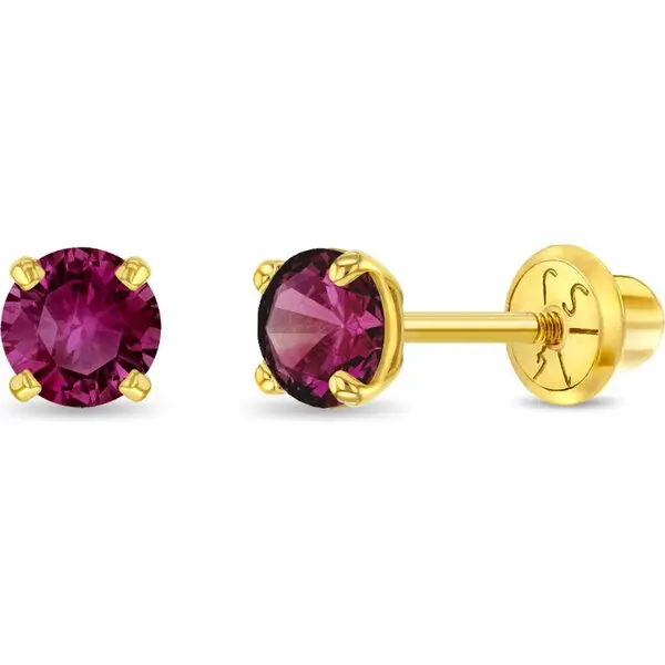 IN SEASON JEWELRY 14k Yellow Gold Simulated Birthstone Earrings - July