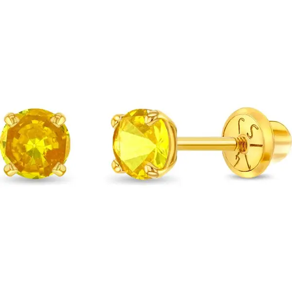 IN SEASON JEWELRY 14k Yellow Gold Simulated Birthstone Earrings - November