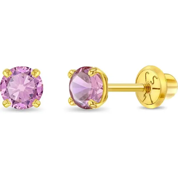 IN SEASON JEWELRY 14k Yellow Gold Simulated Birthstone Earrings - October
