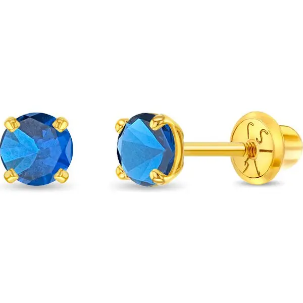 IN SEASON JEWELRY 14k Yellow Gold Simulated Birthstone Earrings - September