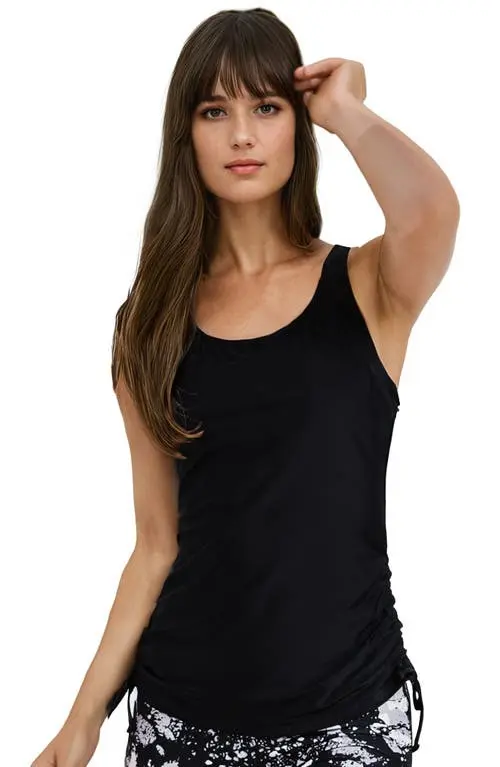 CALYPSA Maya Tankini Swim Top With Built-in Bra - Black