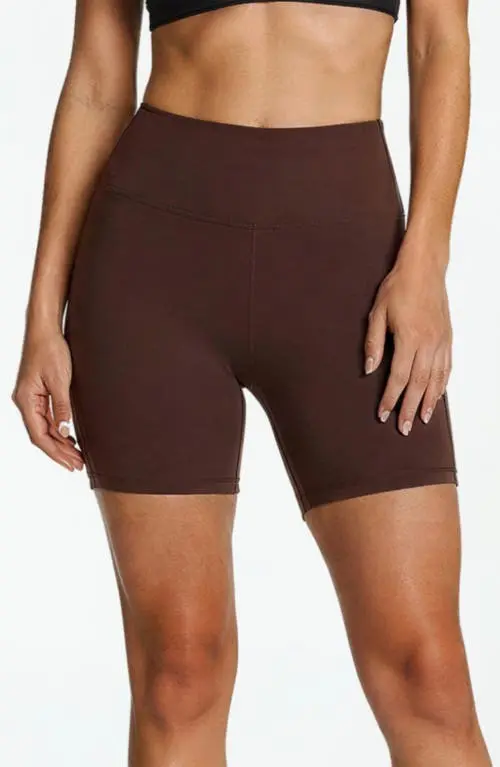 CALYPSA Mid-thigh Swim Shorts - Brown Chocolate