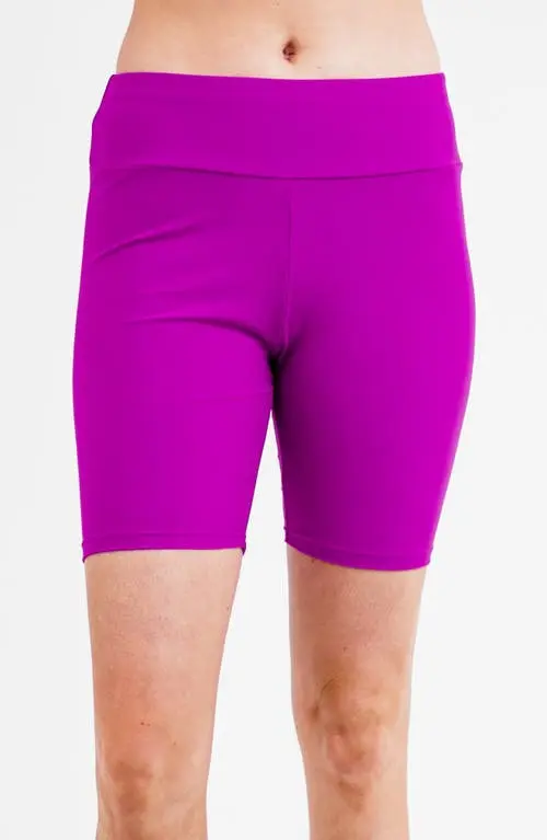 CALYPSA Mid-thigh Swim Shorts - Dark Magenta