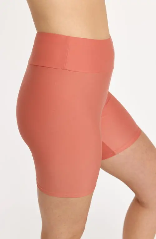 CALYPSA Mid-thigh Swim Shorts - Rust
