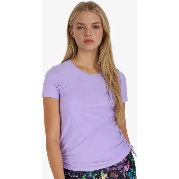 CALYPSA Short Sleeve Swim Top - Lavender