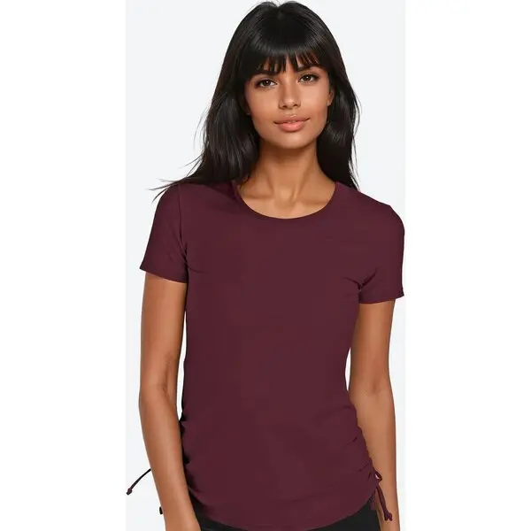 CALYPSA Short Sleeve Swim Top - Wine