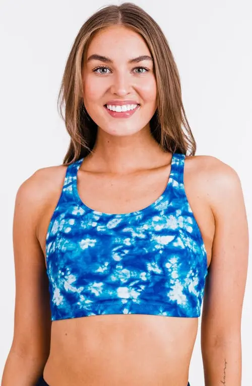 CALYPSA Racerback Swim Bra - Blue Tie Dye