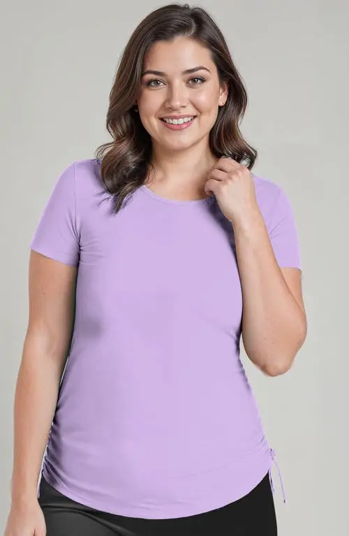 CALYPSA Short Sleeve Swim Top - Lavender