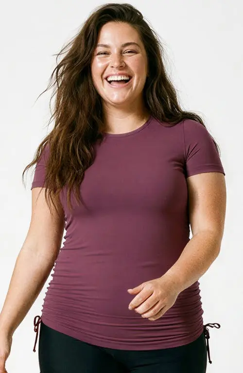 CALYPSA Short Sleeve Swim Top - Purple Haze