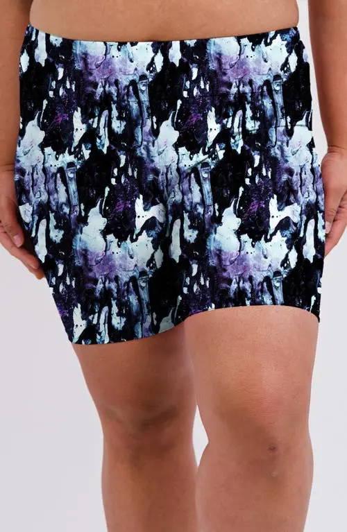 CALYPSA Mid-thigh Swim Shorts - Midnight Bliss