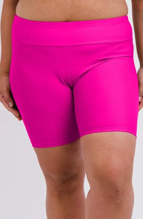 CALYPSA Mid-thigh Swim Shorts - Pink