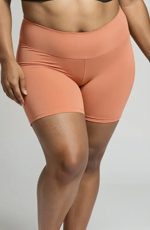CALYPSA Mid-thigh Swim Shorts - Rust