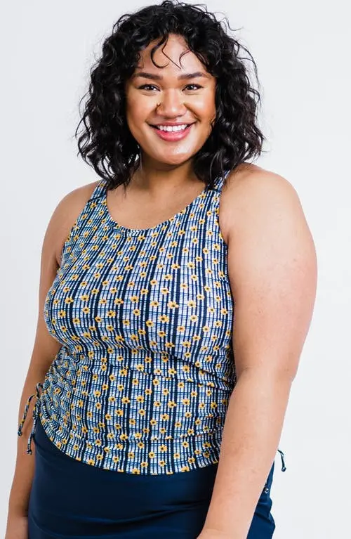 CALYPSA Maya Tankini Swim Top With Removable Cups - Sunflower Picnic