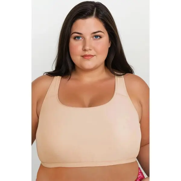 CALYPSA Racerback Swim Bra With Removable Cups - Honey