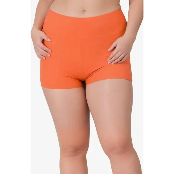 CALYPSA High-waisted Swim Shorts - Coral