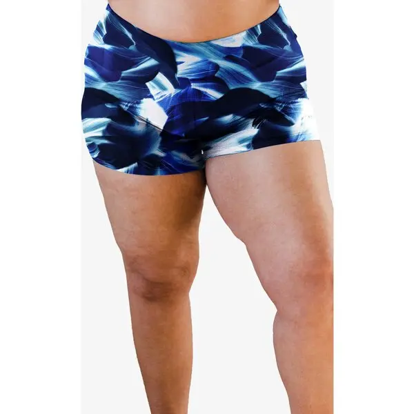 CALYPSA High-waisted Swim Shorts - Navy Wave