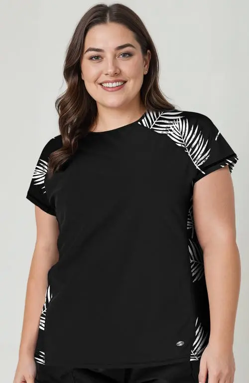 CALYPSA Loose Fit Adele Swim Top - Black/black Palms