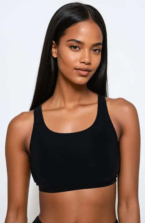 CALYPSA Racerback Swim Bra With Removable Cups - Black