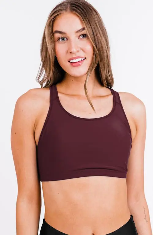 CALYPSA Racerback Swim Bra With Removable Cups - Wine