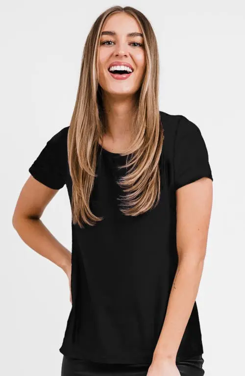 CALYPSA Loose Fit Adele Swim Top - Black