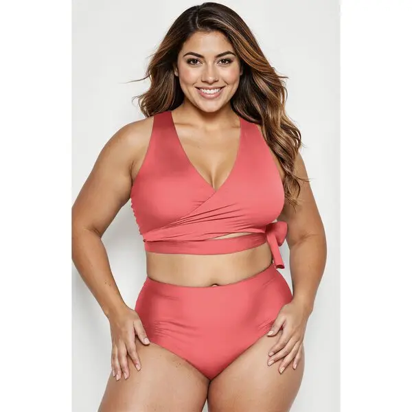 CALYPSA Emery 2-piece Wrap Style Swim Set - Rust