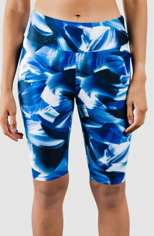 CALYPSA Long Bike Swim Shorts - Navy Wave