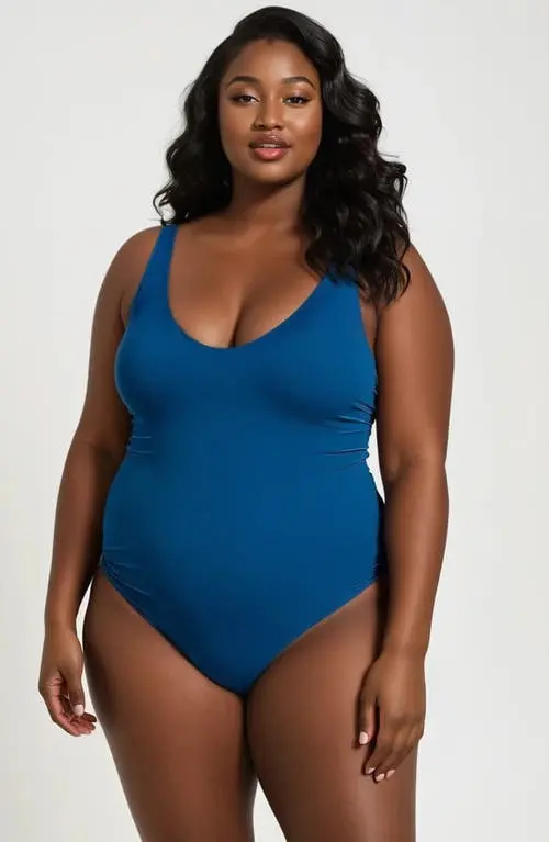CALYPSA Mila One-piece Swimsuit With Built-in Bra - Space Blue