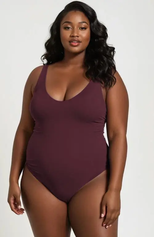 CALYPSA Mila One-piece Swimsuit With Built-in Bra - Wine