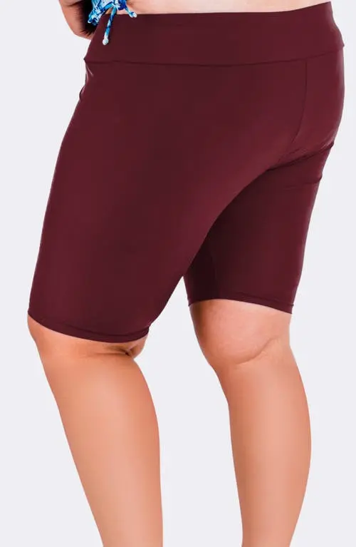 CALYPSA Long Bike Swim Shorts - Wine
