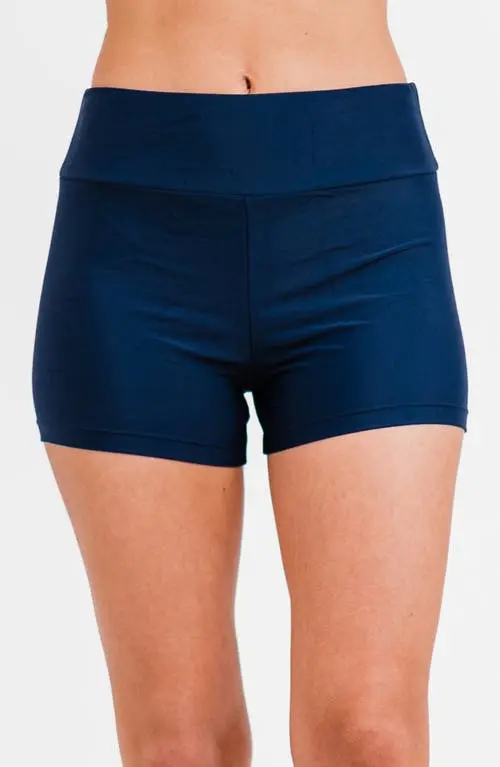CALYPSA High-waisted Swim Shorts - Navy