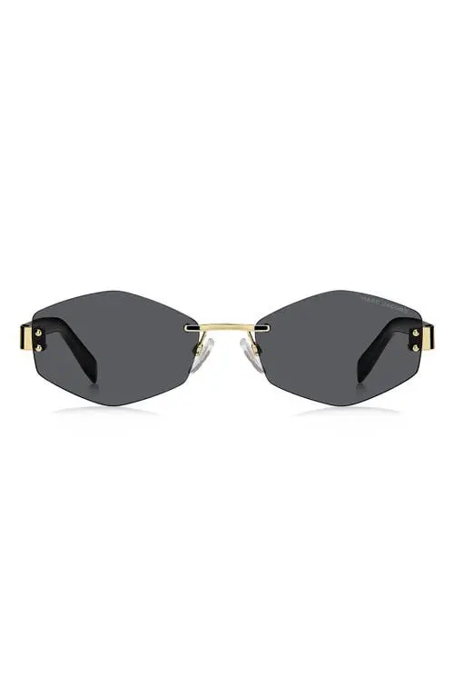 Marc Jacobs 57mm Geometric Sunglasses With Chain - Gold Black/grey