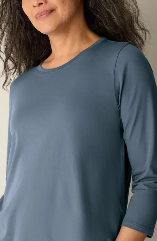 Eileen Fisher Organic Cotton Three-quarter Sleeve Top - Coldspring