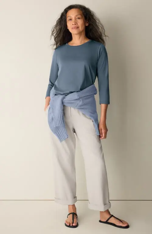 Eileen Fisher Organic Cotton Three-quarter Sleeve Top - Coldspring