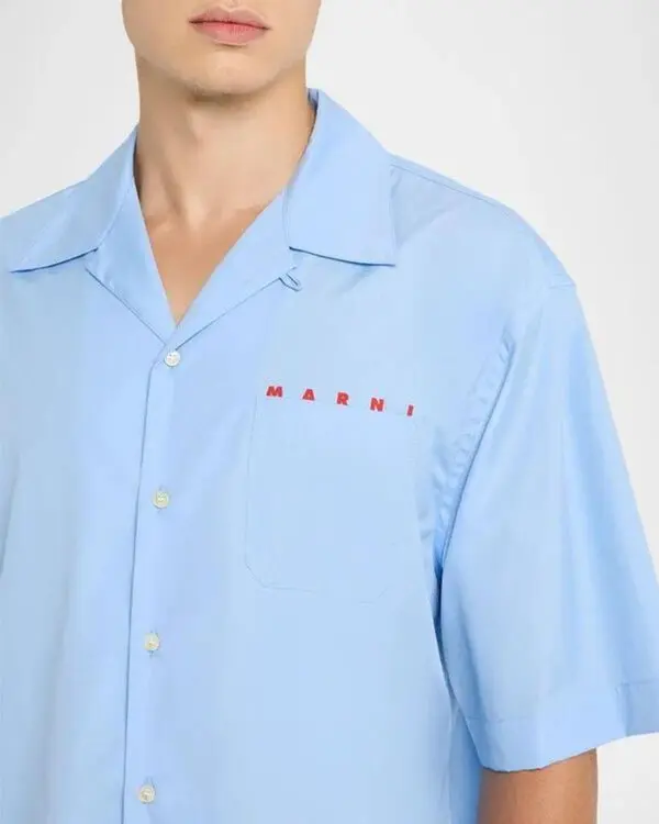 Marni Apos;s Poplin Camp Shirt - Iris/blue