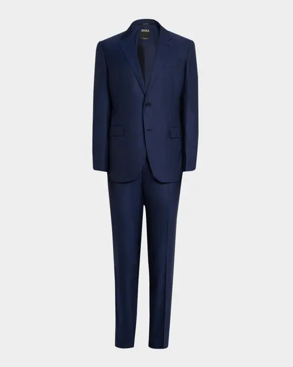 Zegna Wool Textured Two-piece Suit - Nvy Sld
