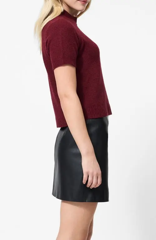 French Connection Vhari Short Sleeve Crop Sweater - Cabernet