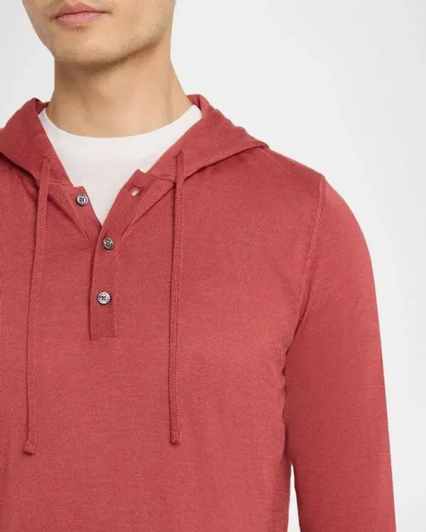 Kiton Cashmere And Silk Half-placket Hoodie