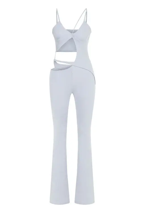 JENDUE Cielo Cut-out Jumpsuit - Ice Blue