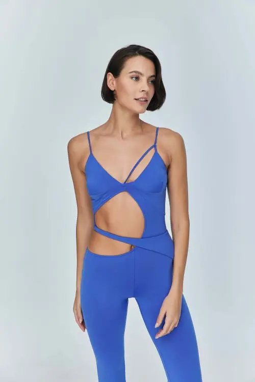 JENDUE Cielo Cut-out Jumpsuit - Ice Blue