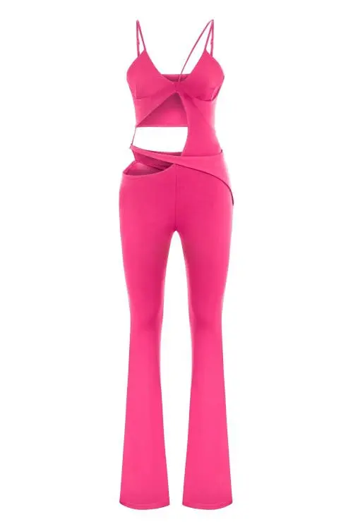 JENDUE Cielo Cut-out Jumpsuit - Pink