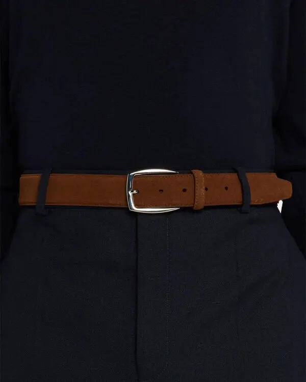 Brioni Square-buckle Suede Belt