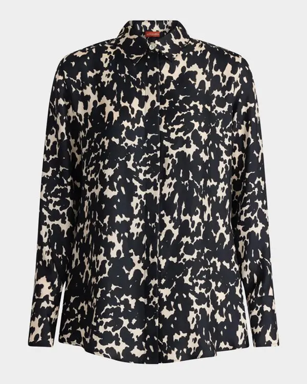 Altuzarra Chika Spotted Button-down Top