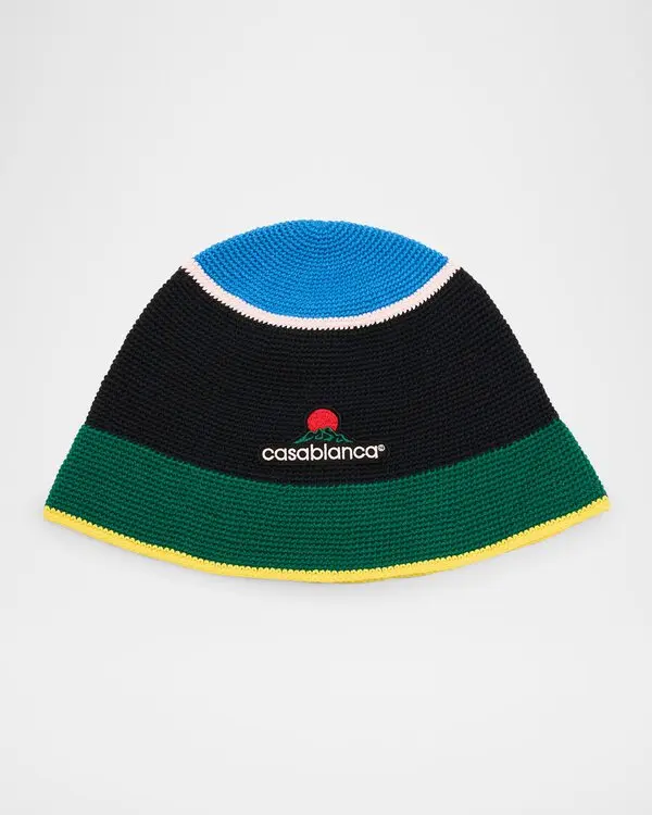 Casablanca Color-block Embroidered Logo Beanie - Black Multi