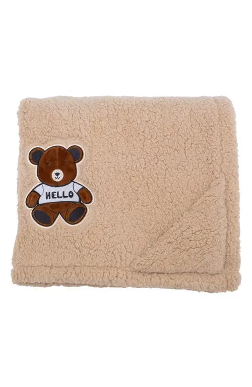 MIMISH Teddy Bear Reversible Fleece Baby Blanket - Cotton Candy Pink