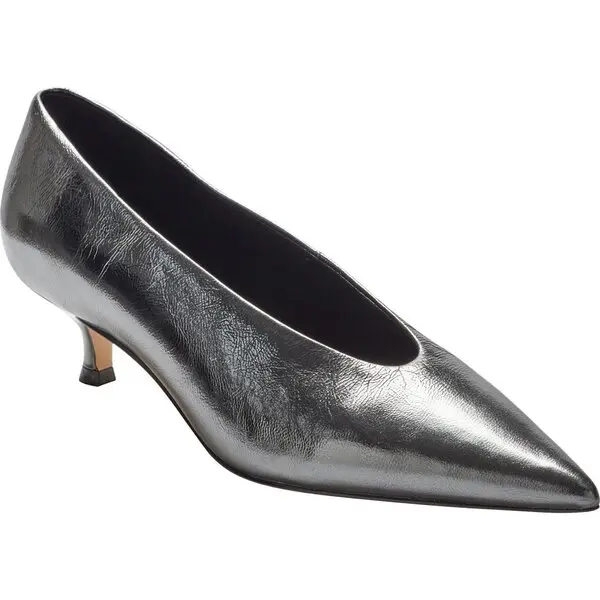 Marc Fisher Cecile Pointed Toe Pump - Metallic Silver