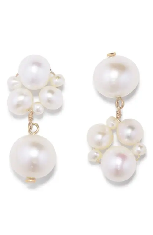 Completedworks Freshwater Pearl Drop Earrings - 18ct Gold Plated